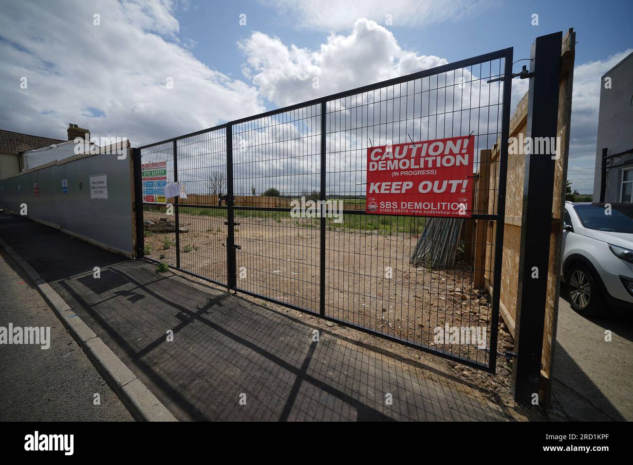 The site of demolished houses in the village of Wennington, in Havering ...