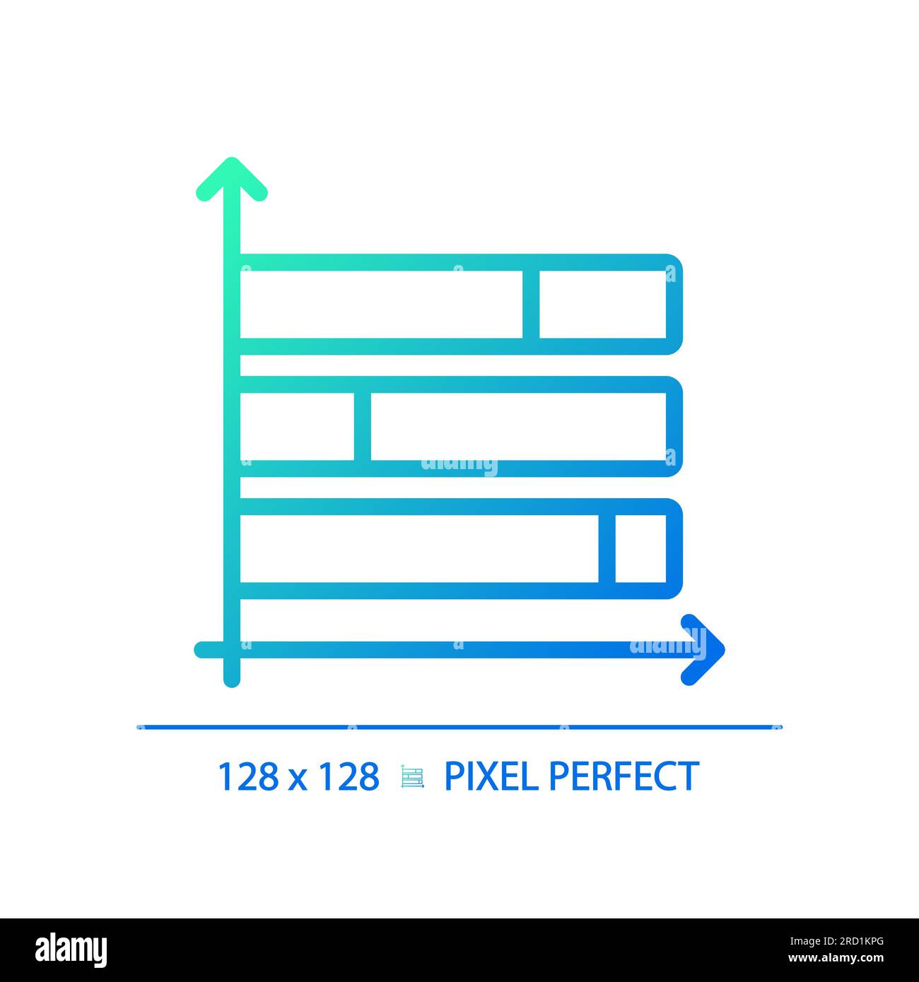 Horizontal stacked column chart gradient linear vector icon Stock ... Horizontal stacked column chart gradient linear vector icon Stock ...