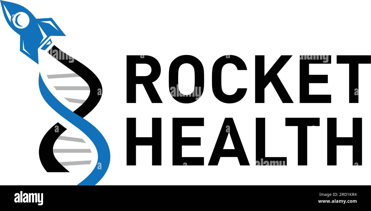 Modern ROCKET HEALTH DNA Spaceship logo design Stock Vector Image & Art ...