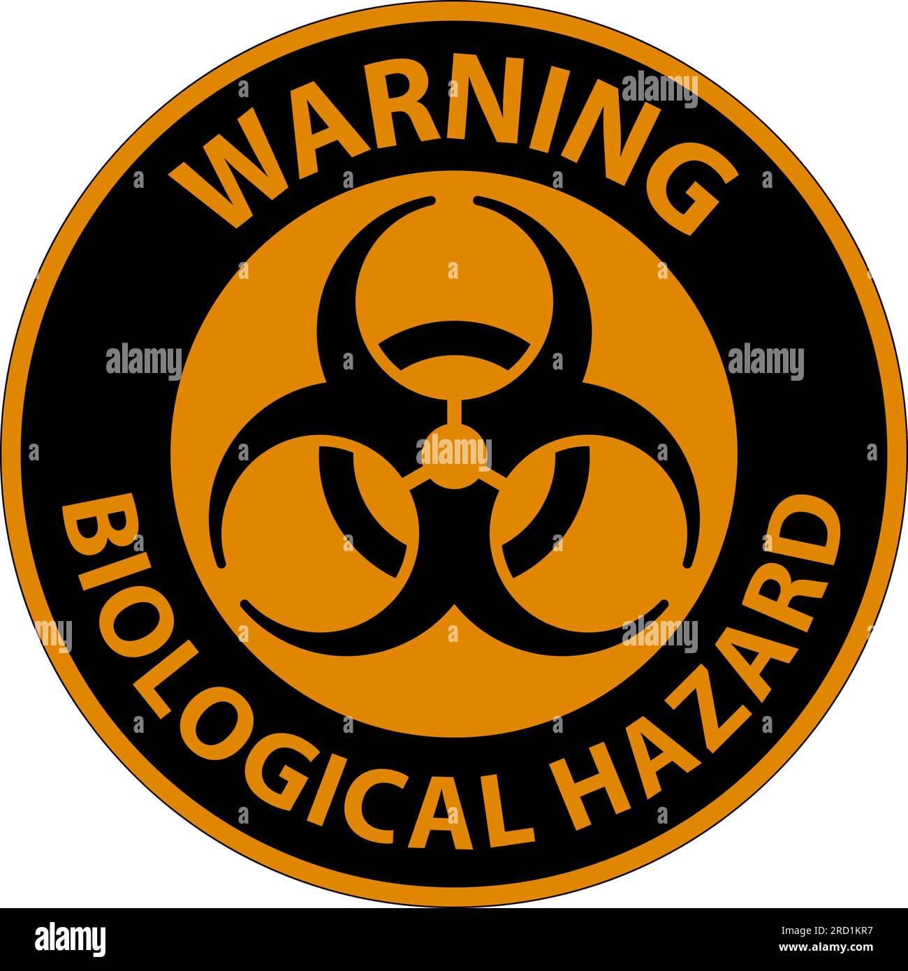 Warning Label Biological Hazard On White Background Stock Vector Image ...