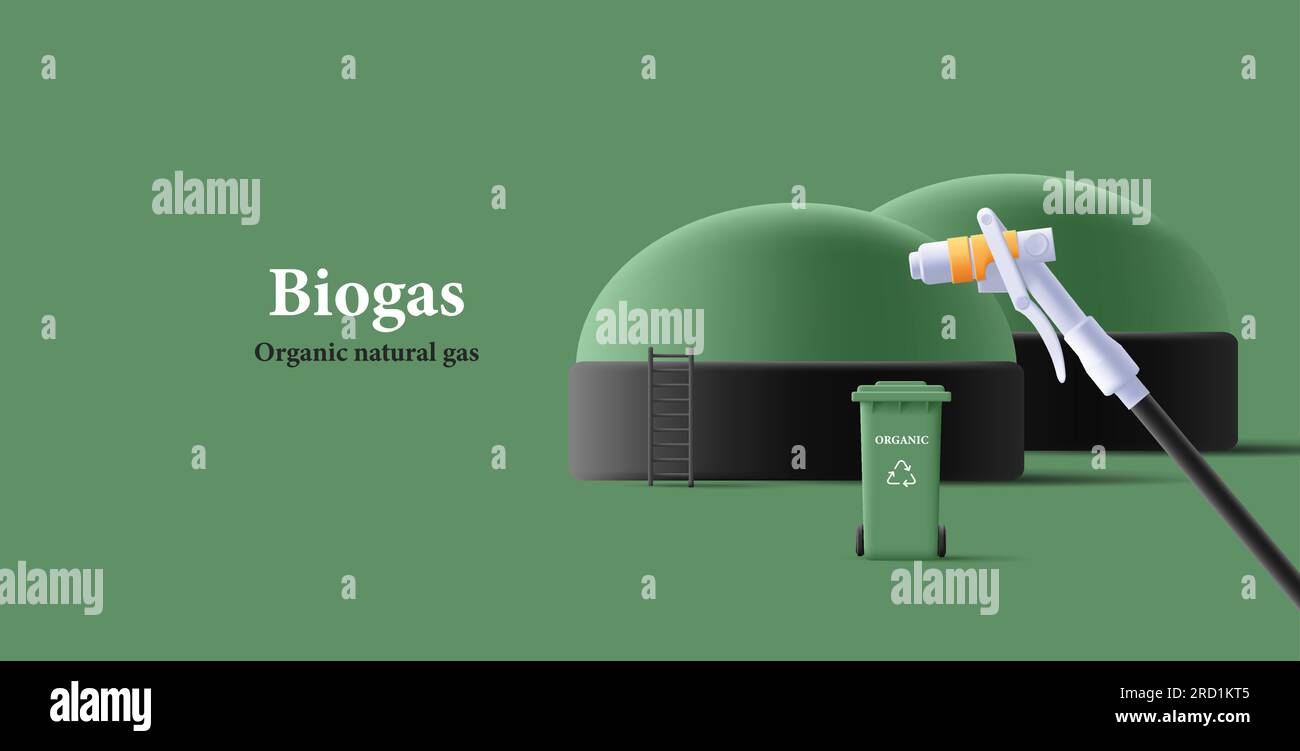 Biogas Energy Power Plant, Green Energy, Alternative Power 3d render ...