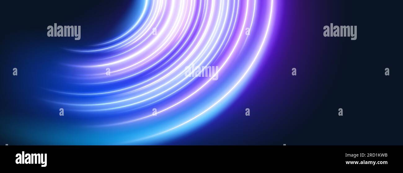 Abstract neon planet ring on black background. Vector realistic ...