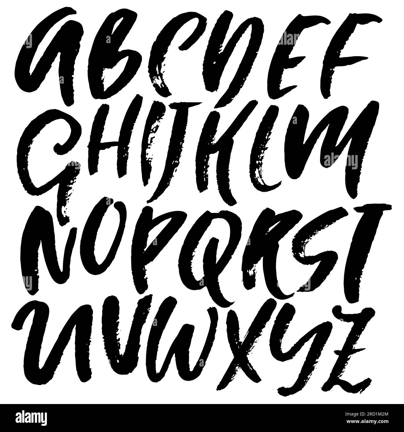 Hand Drawn Dry Brush Font Stock Vector Image & Art - Alamy