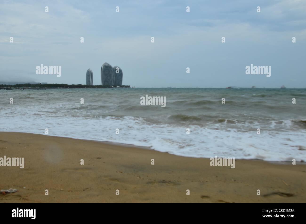 High waves surge as Typhoon Talim approaches Sanya City, southernmost ...
