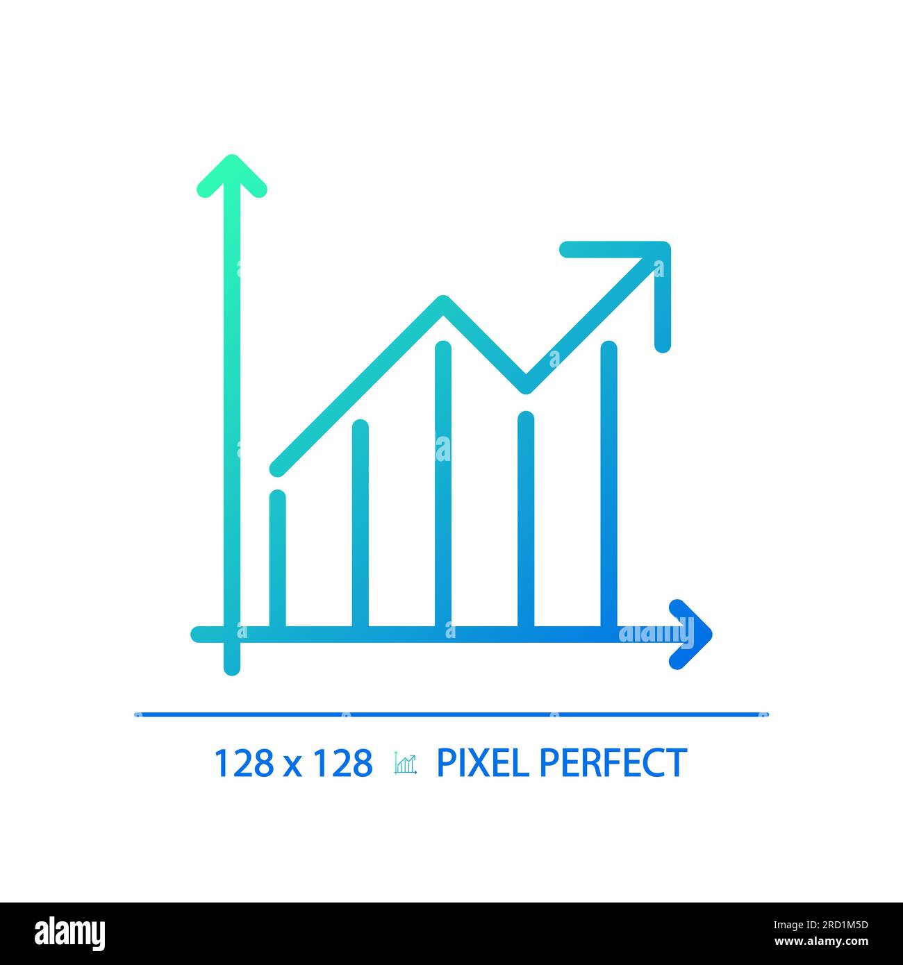 Growth diagram gradient linear vector icon Stock Vector Image & Art - Alamy