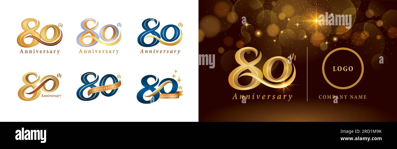 Happy 80th anniversary Stock Vector Images - Alamy