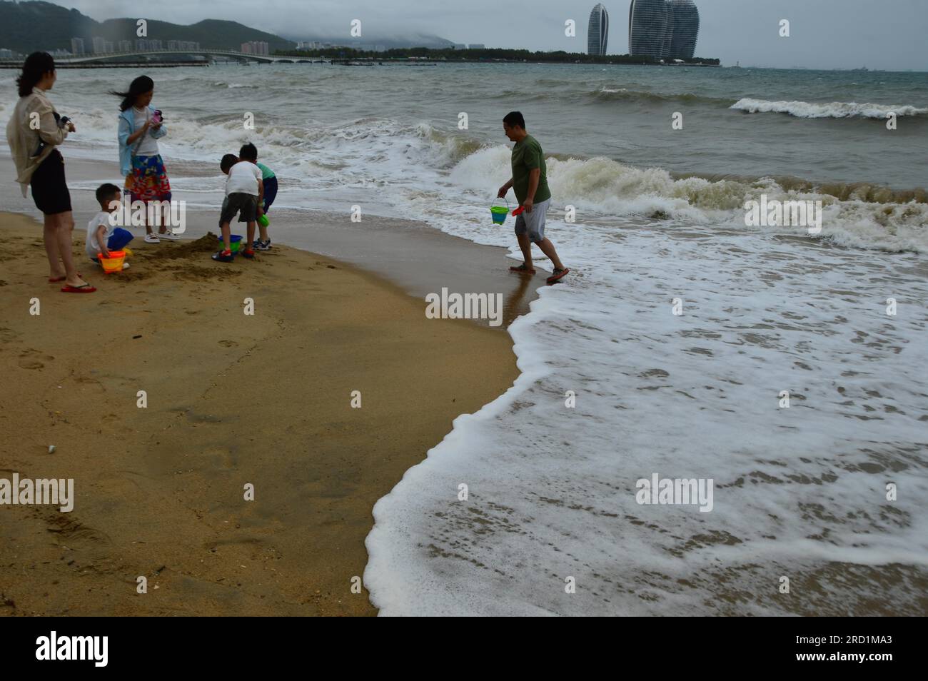 High waves surge as Typhoon Talim approaches Sanya City, southernmost ...