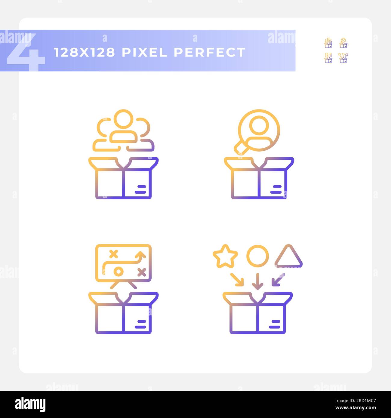 Gradient pixel perfect product management icons set Stock Vector Image ...