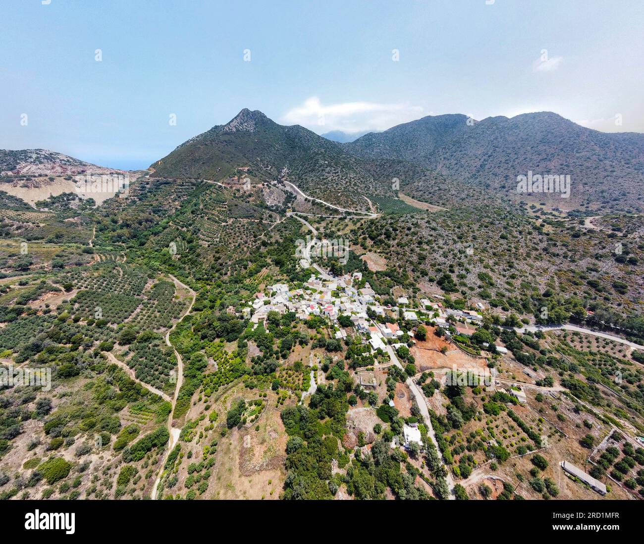 Aerial view of the mountainous landscape of Crete - Crete, Greece Stock ...