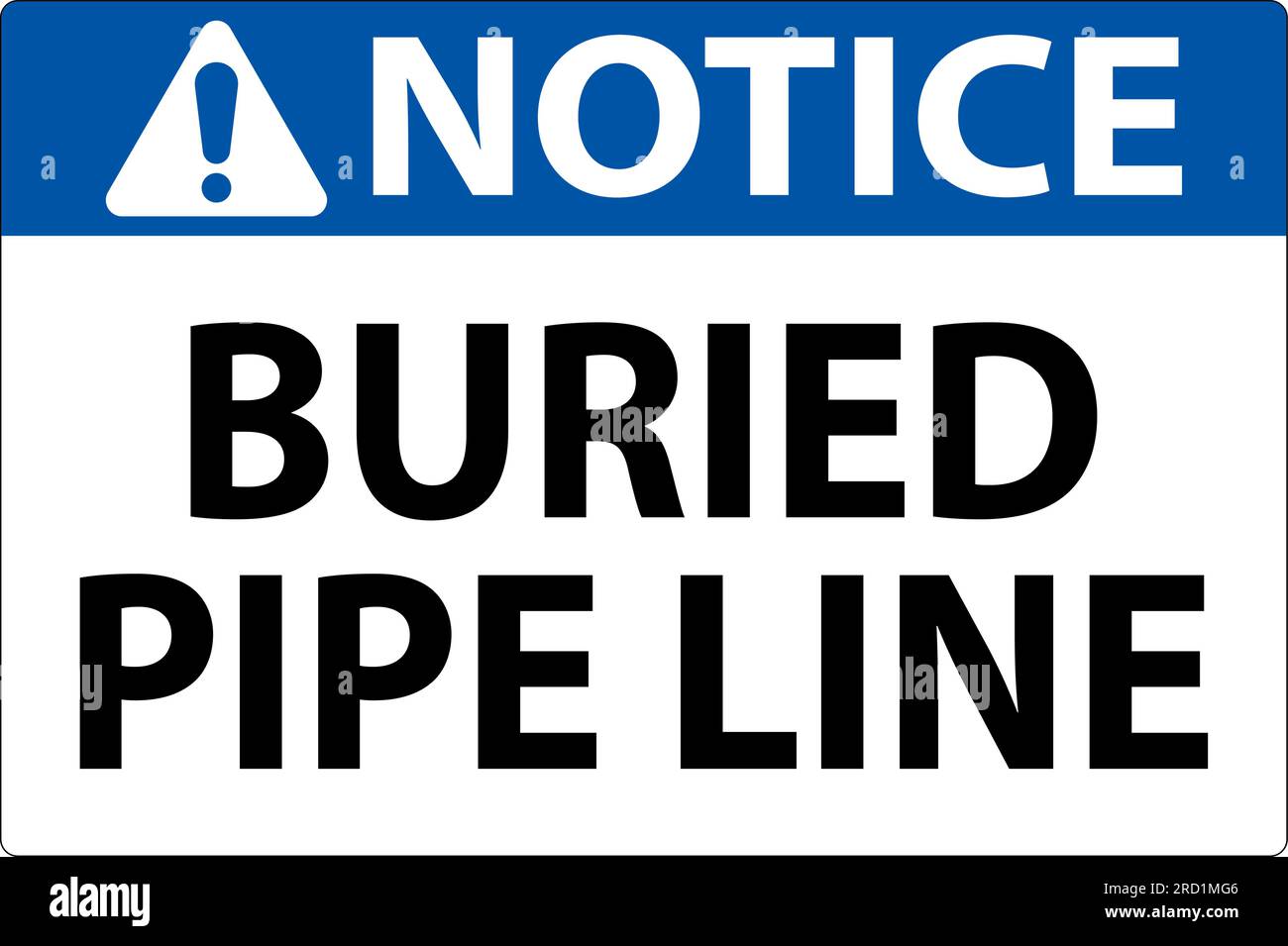 Notice Sign Buried Pipe Line On White Background Stock Vector Image ...