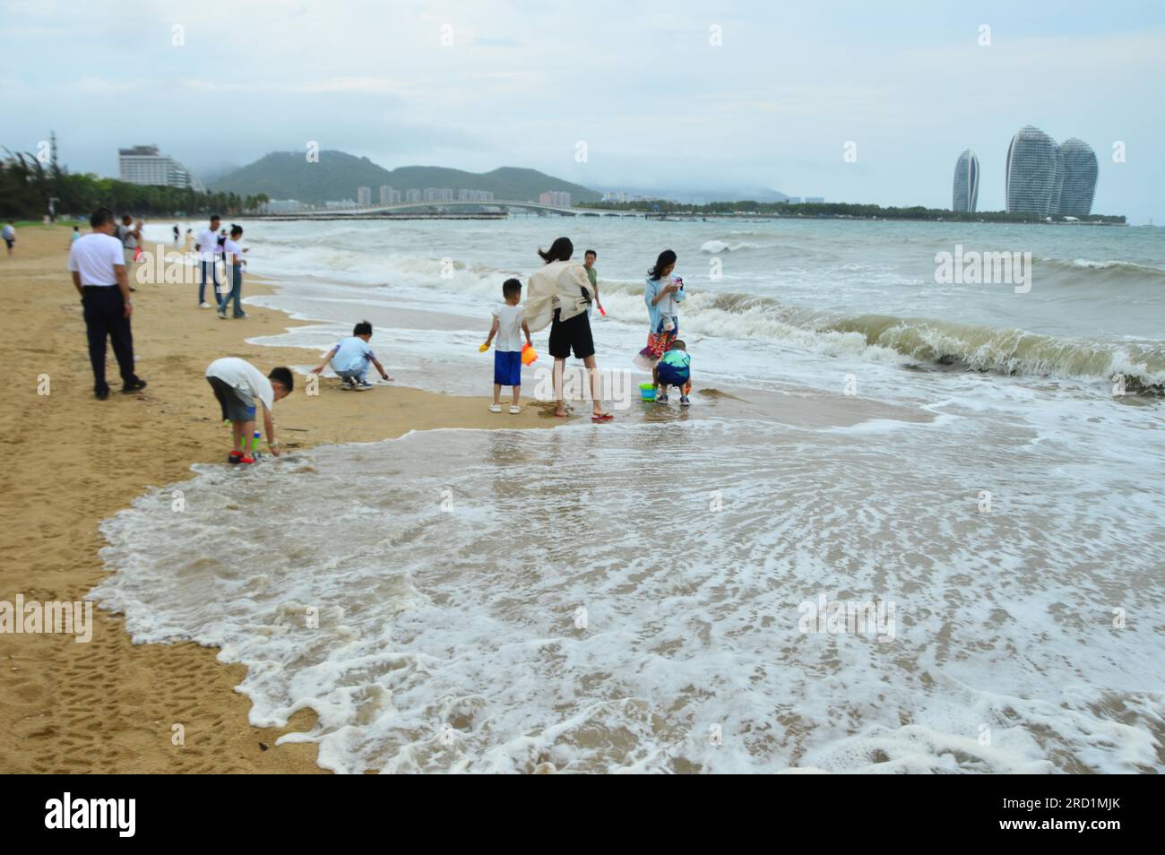 High waves surge as Typhoon Talim approaches Sanya City, southernmost ...