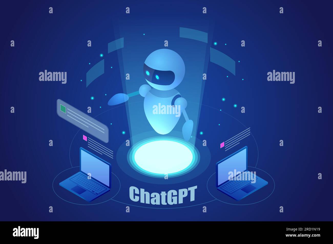 Isometric ChatGPT concept. Artificial intelligence chatbot, Machine learning Stock Vector Image ...