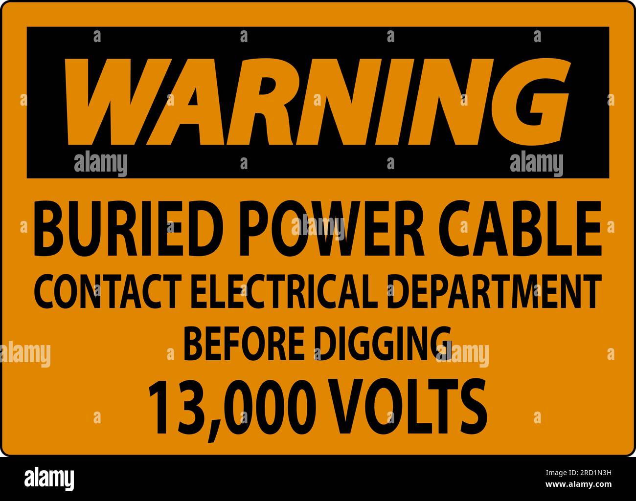 Warning Sign Buried Power Cable Contact Electrical Department Before ...
