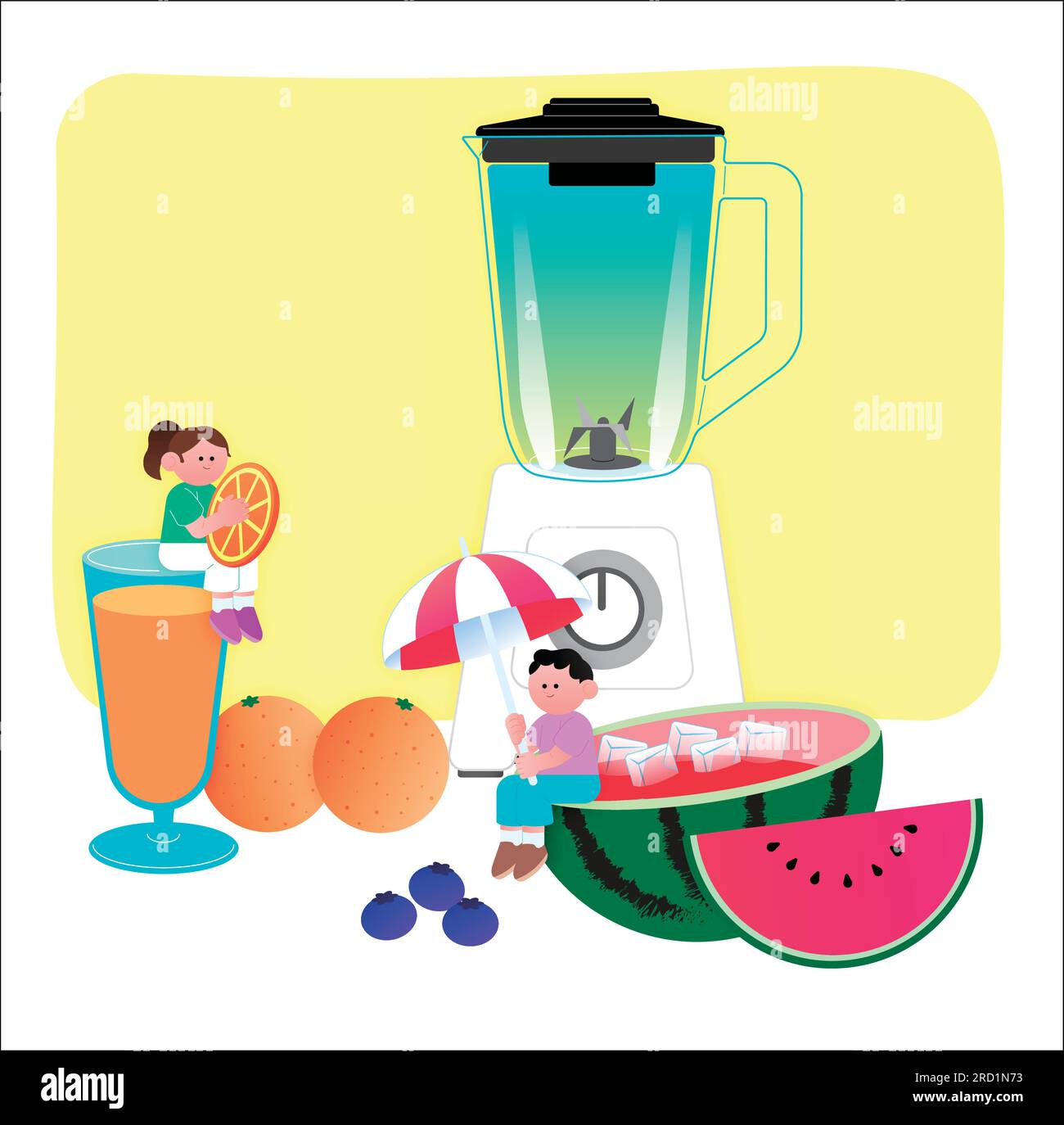 Woman watermelon drink Stock Vector Images - Alamy