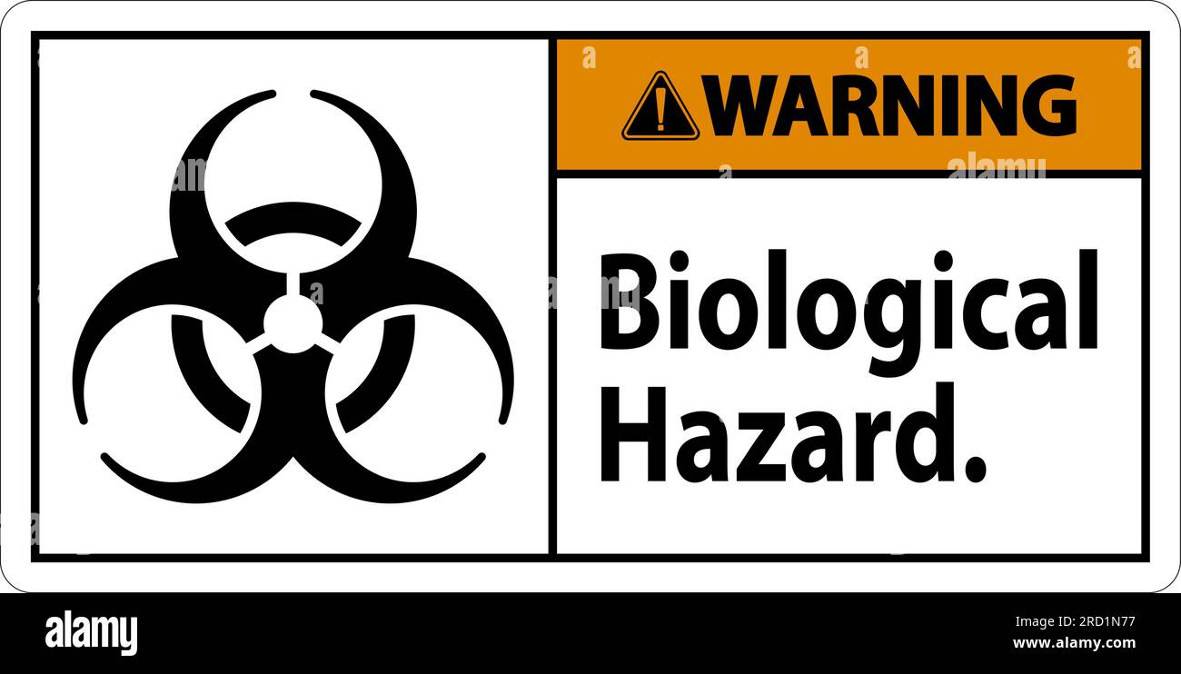 Warning Label Biological Hazard On White Background Stock Vector Image ...