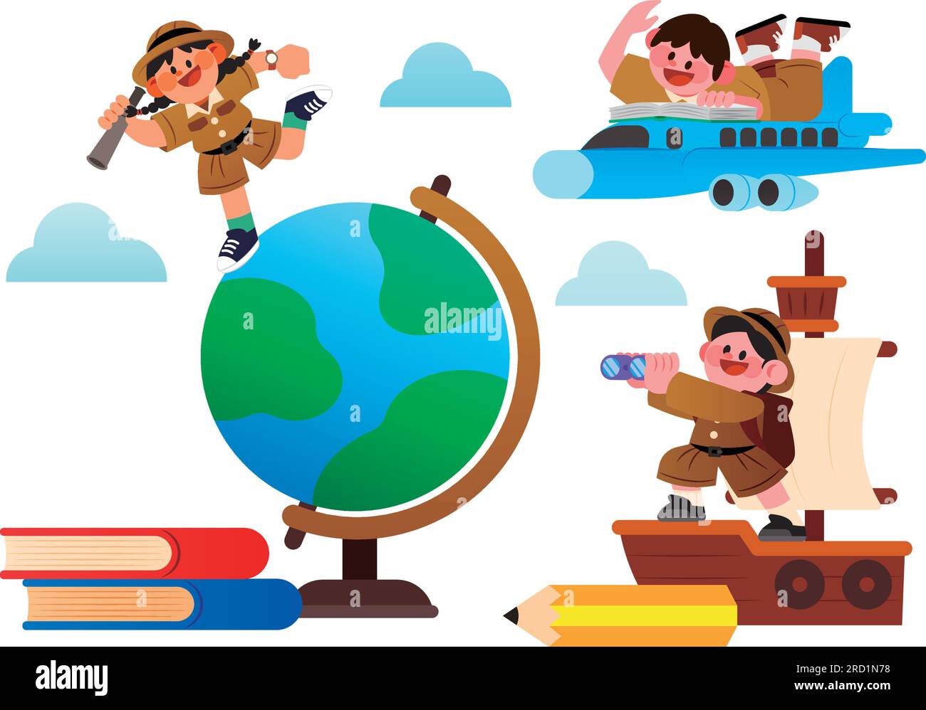 education for children, social studies course vector Stock Vector Image ...