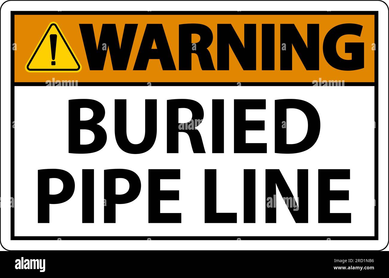 Warning Sign Buried Pipe Line On White Background Stock Vector Image ...