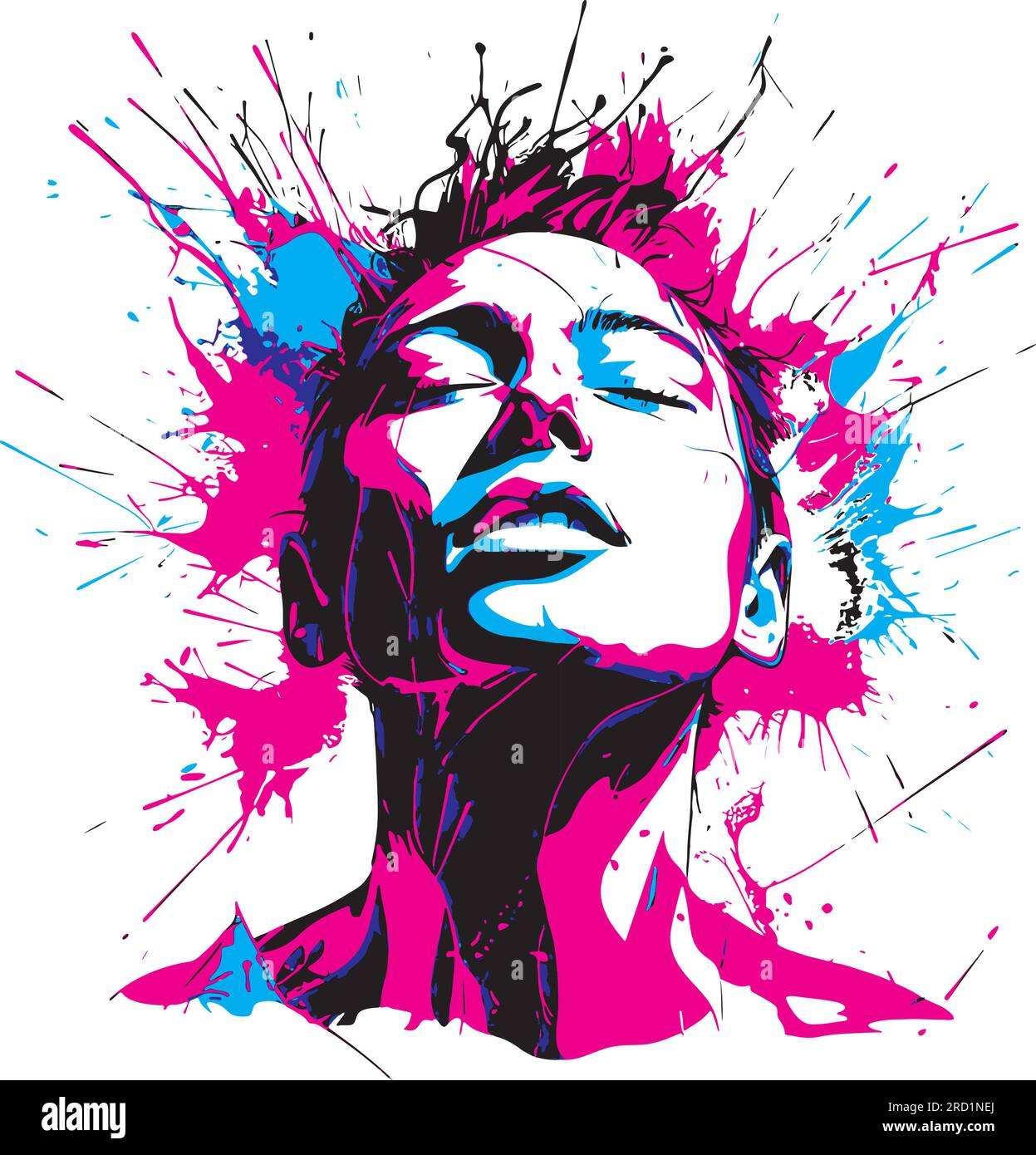 Woman's face in a splash painting style, showcasing artistic flair with ...