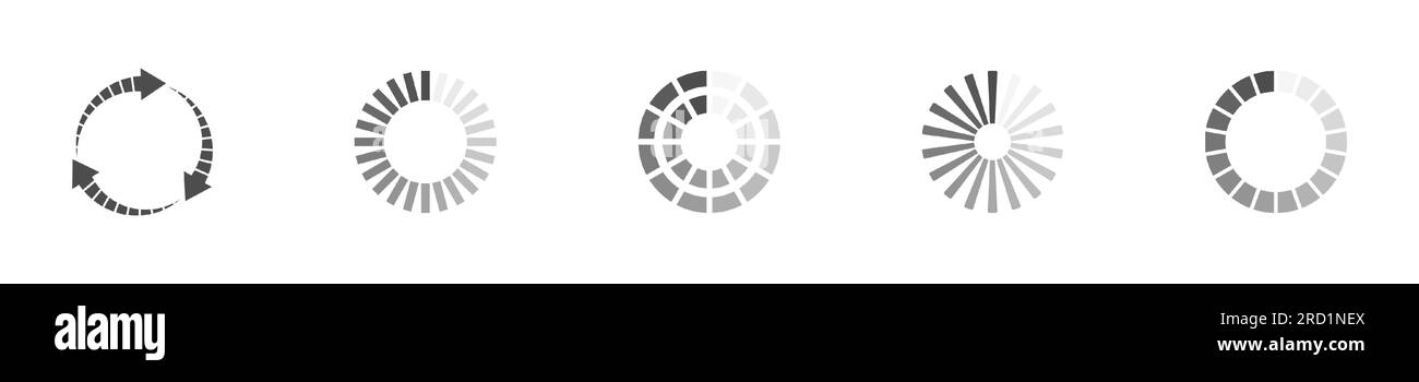 Download sign set. Load icons set. Load system. Data load. Loading bar ...