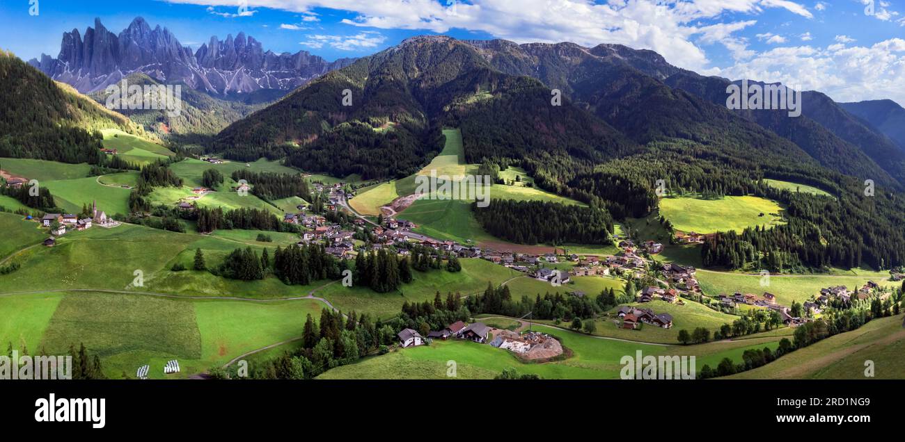 Stunning Alpine scenery of breathtaking Dolomites rocks mountains in ...