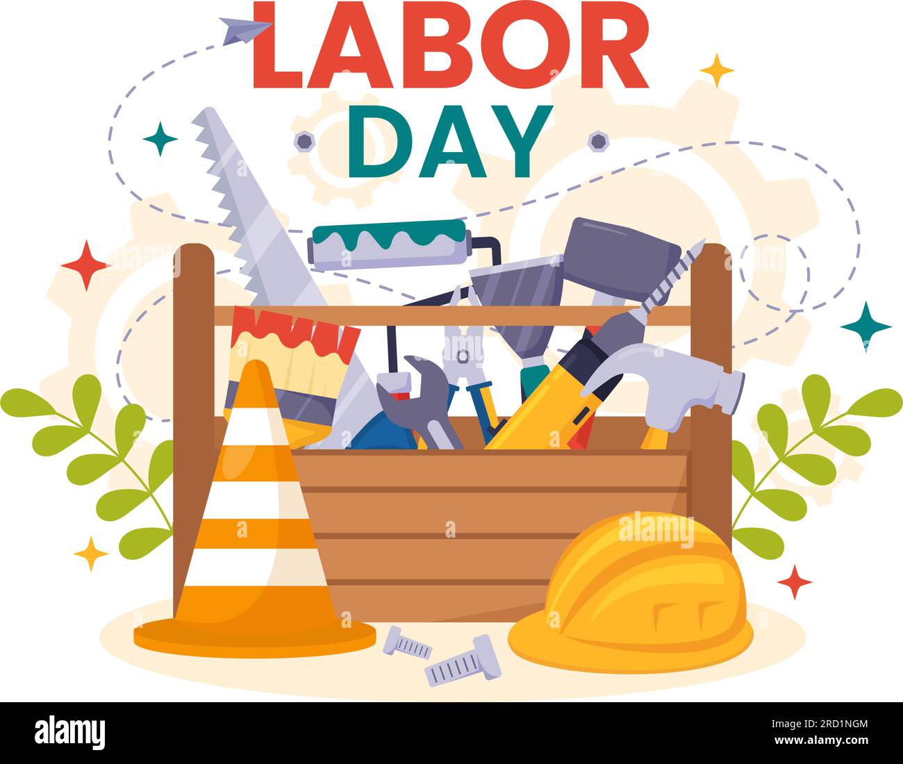 Happy Labor Day Vector Illustration with Various Construction Tools for ...