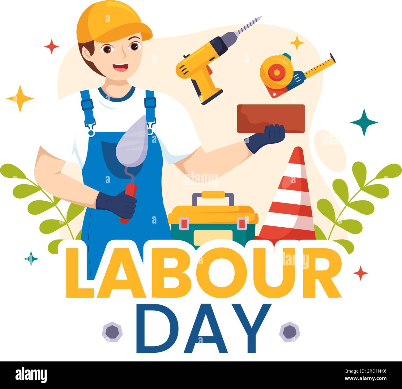 Happy Labor Day Vector Illustration with Various Construction Tools for ...