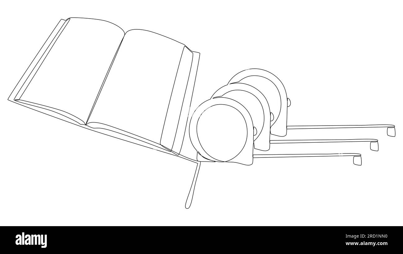 One Continuous Line Of Book With Ruler Tape Thin Line Illustration Vector Measuring Guide