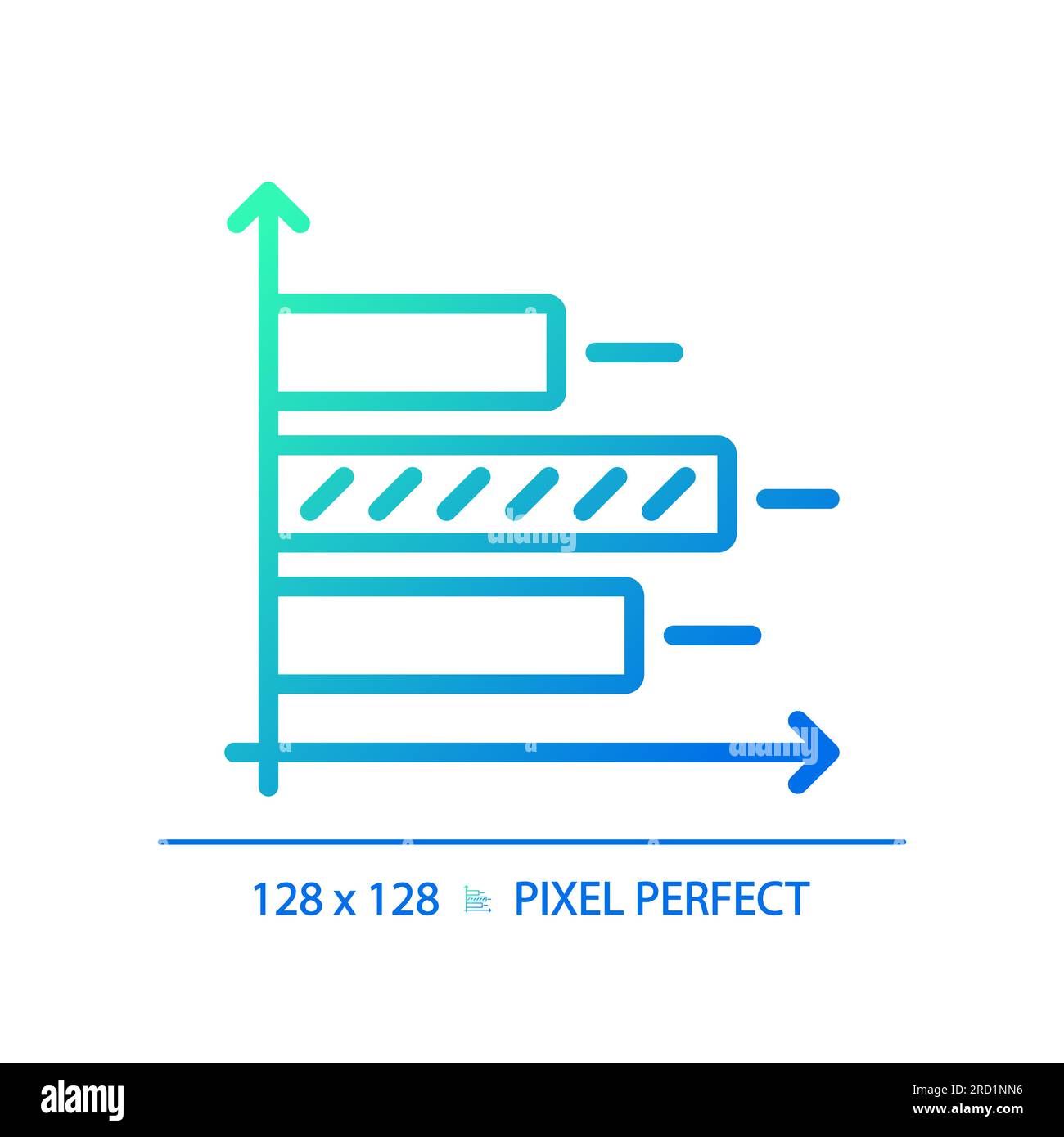 Horizontal Bar Chart Gradient Linear Vector Icon Stock Vector Image And Art Alamy