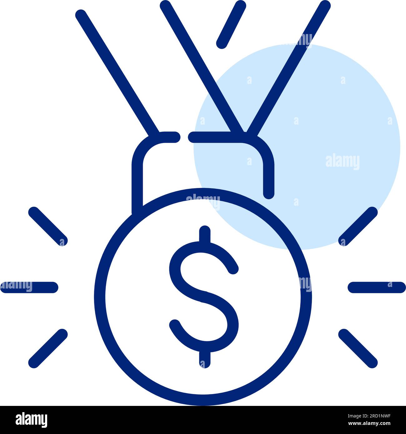Money reward. Shining medal with dollar sign. Customer loyalty program ...