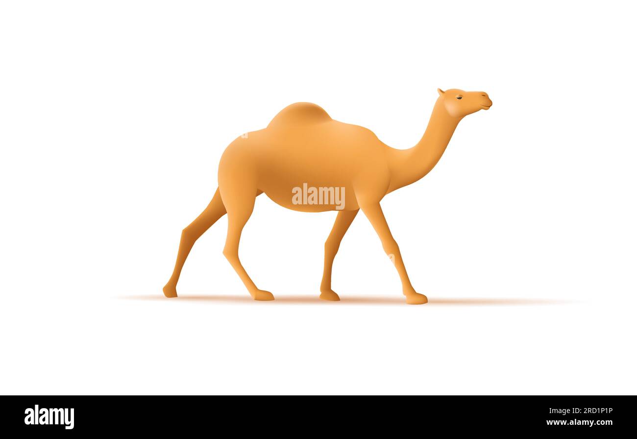 3d render digital illustration of a camel with one hump, walking animal ...