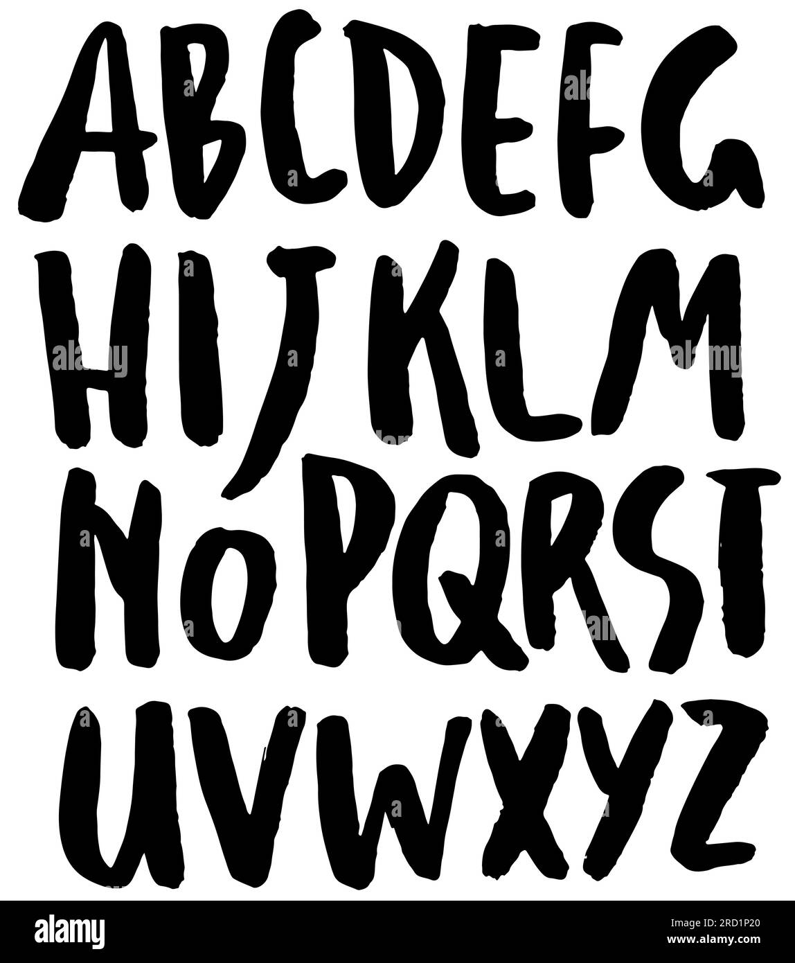 Hand Drawn Modern Brush Font Stock Vector Image & Art - Alamy