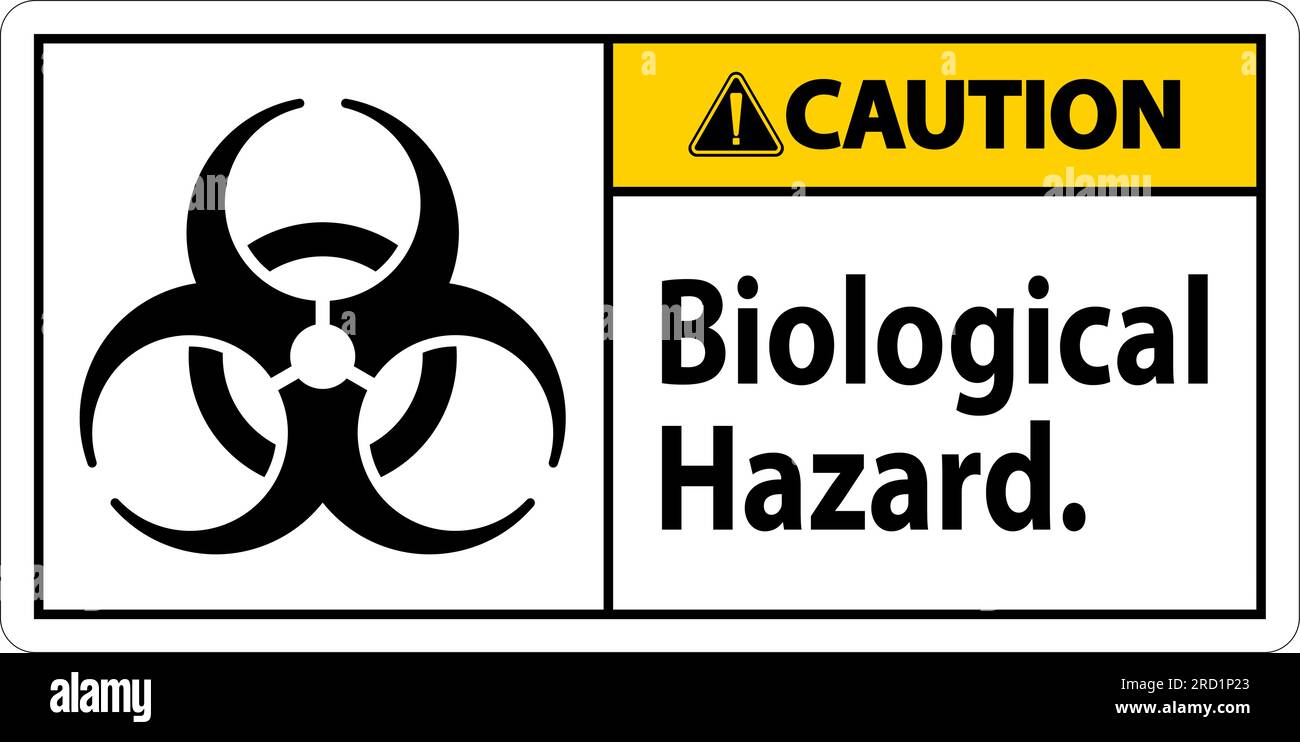 Caution Label Biological Hazard On White Background Stock Vector Image ...
