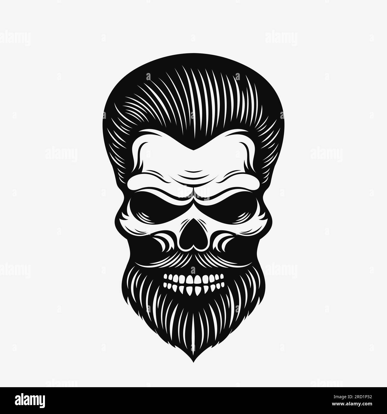 Human skull logo. Black and white emblem. Vector illustration EPS10 ...