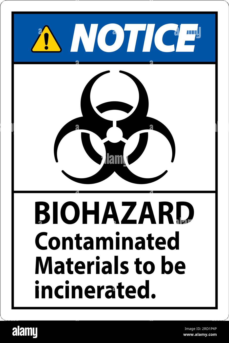 Biohazard Notice Label Biohazard Contaminated Materials To Be ...