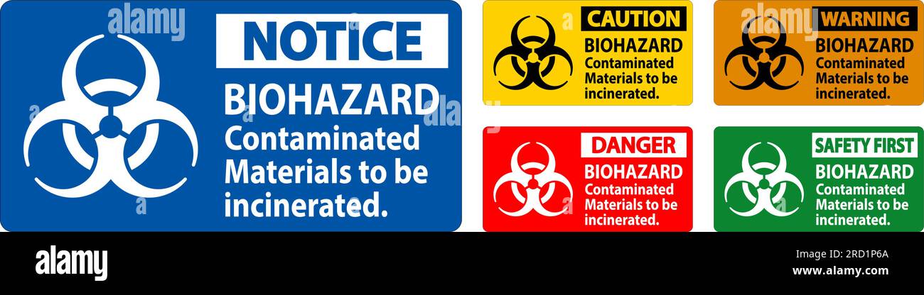 Biohazard Warning Label Biohazard Contaminated Materials To Be ...
