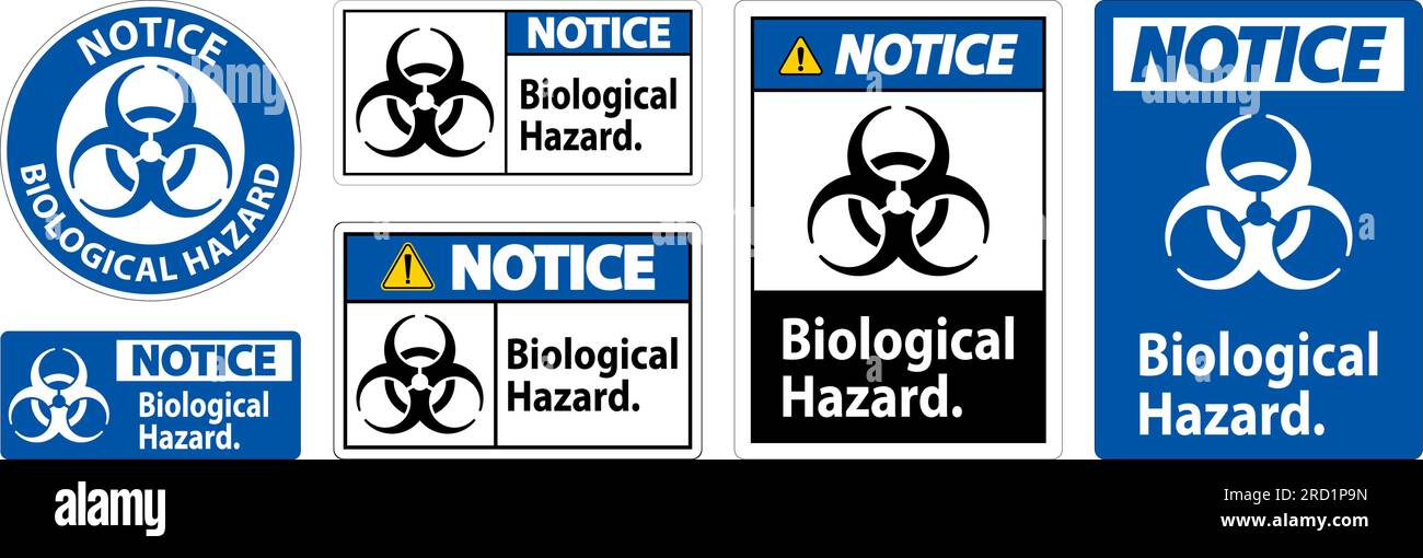 Notice Label Biological Hazard On White Background Stock Vector Image ...