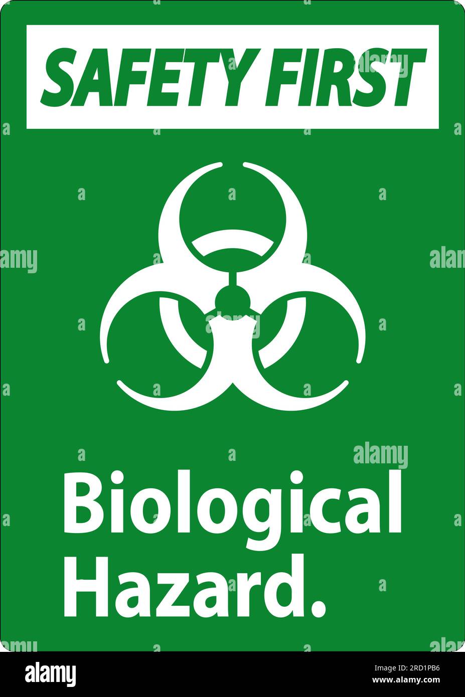 Safety First Label Biological Hazard On White Background Stock Vector ...