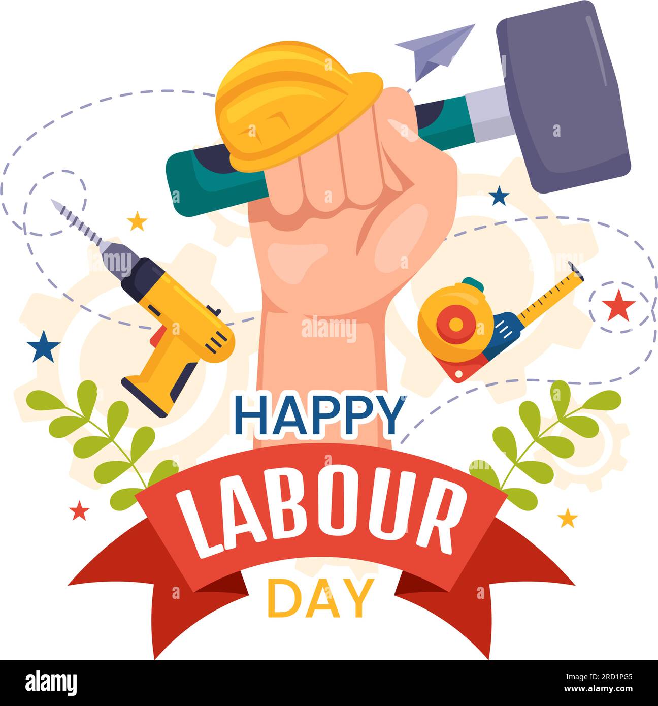 Happy Labor Day Vector Illustration with Various Construction Tools for ...