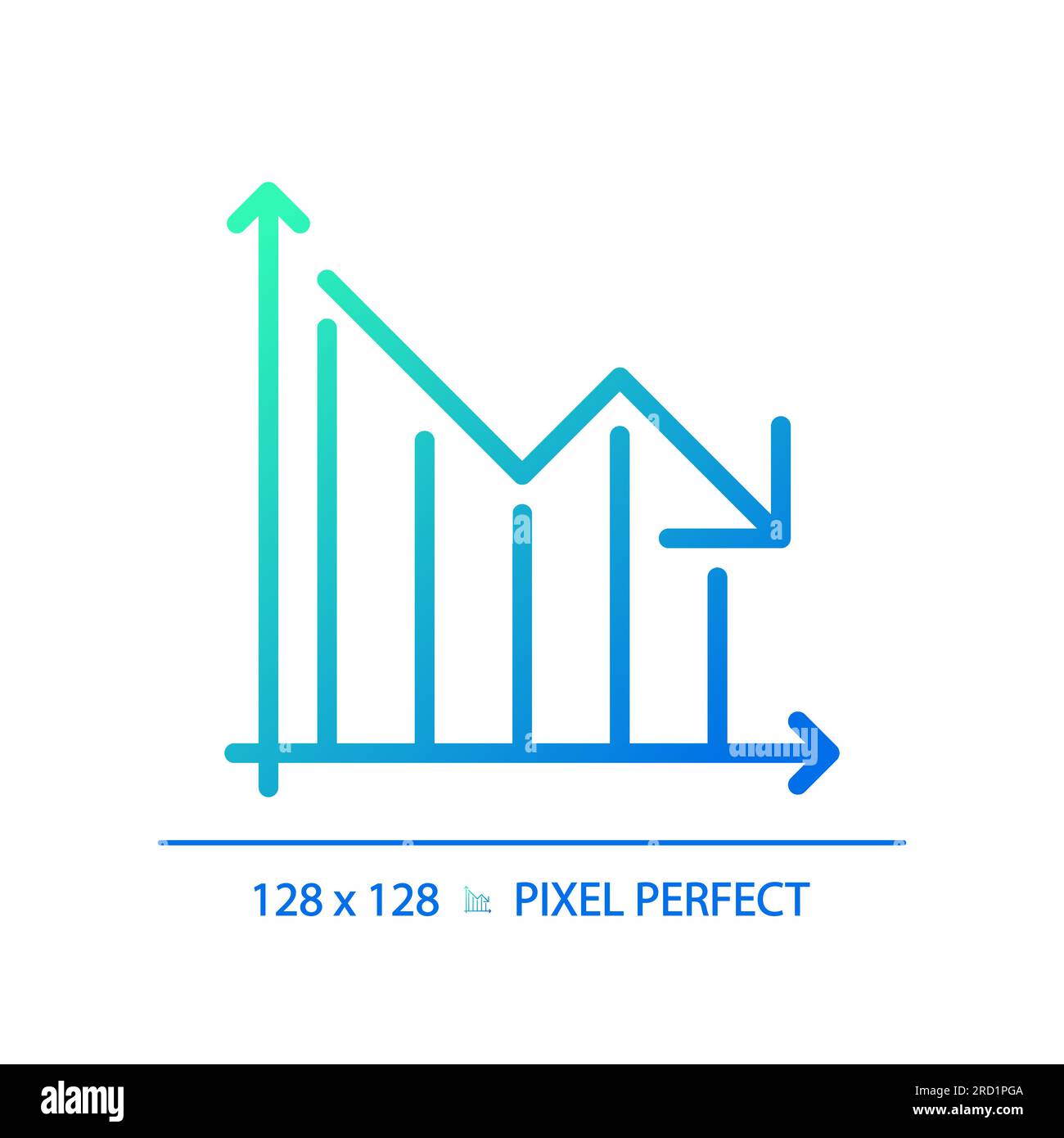 Blue sign decrease chart symbol Stock Vector Images - Alamy