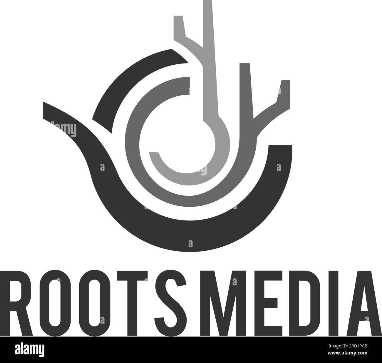 Minimalist Abstract ROOT MEDIA Tree logo design Stock Vector Image ...