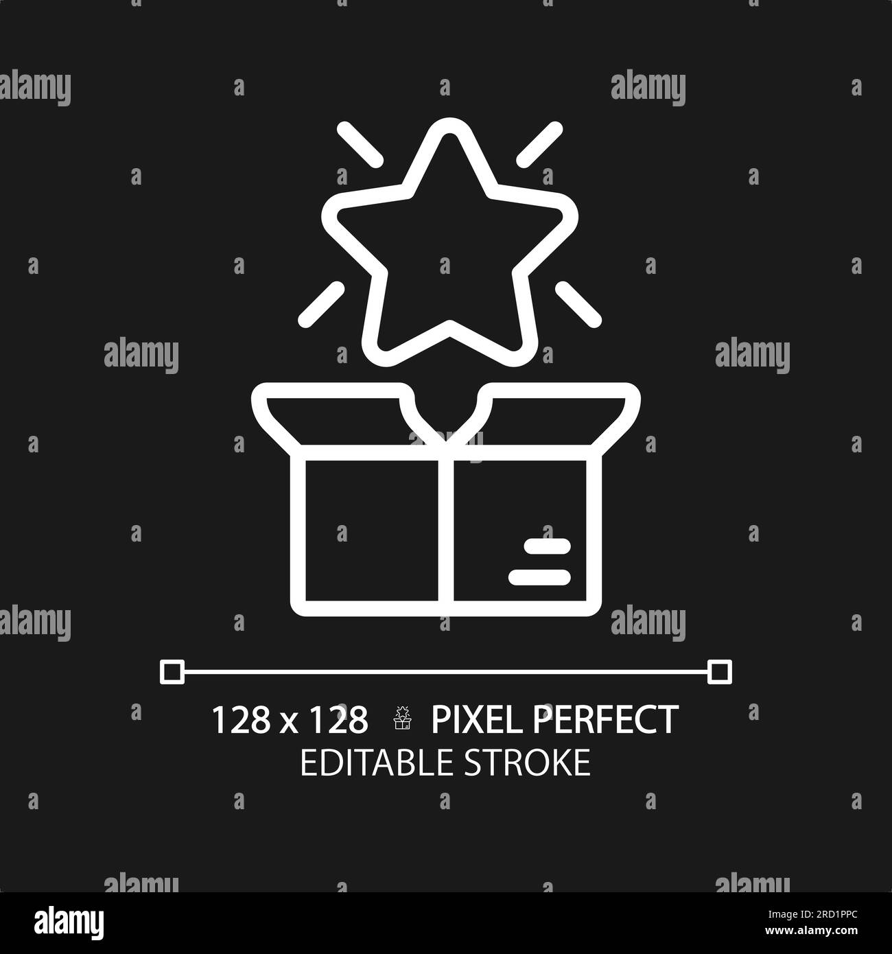 2D customizable star over box linear icon Stock Vector Image & Art - Alamy