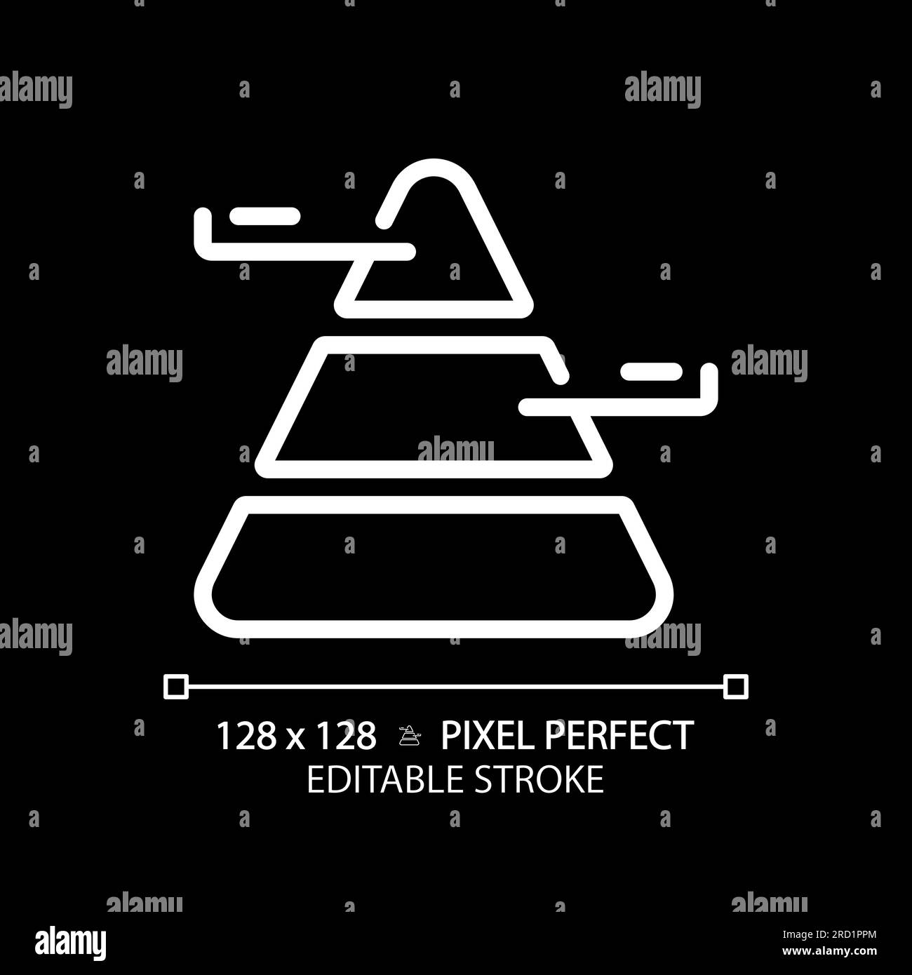 Pyramid chart white linear icon for dark theme Stock Vector Image & Art ...