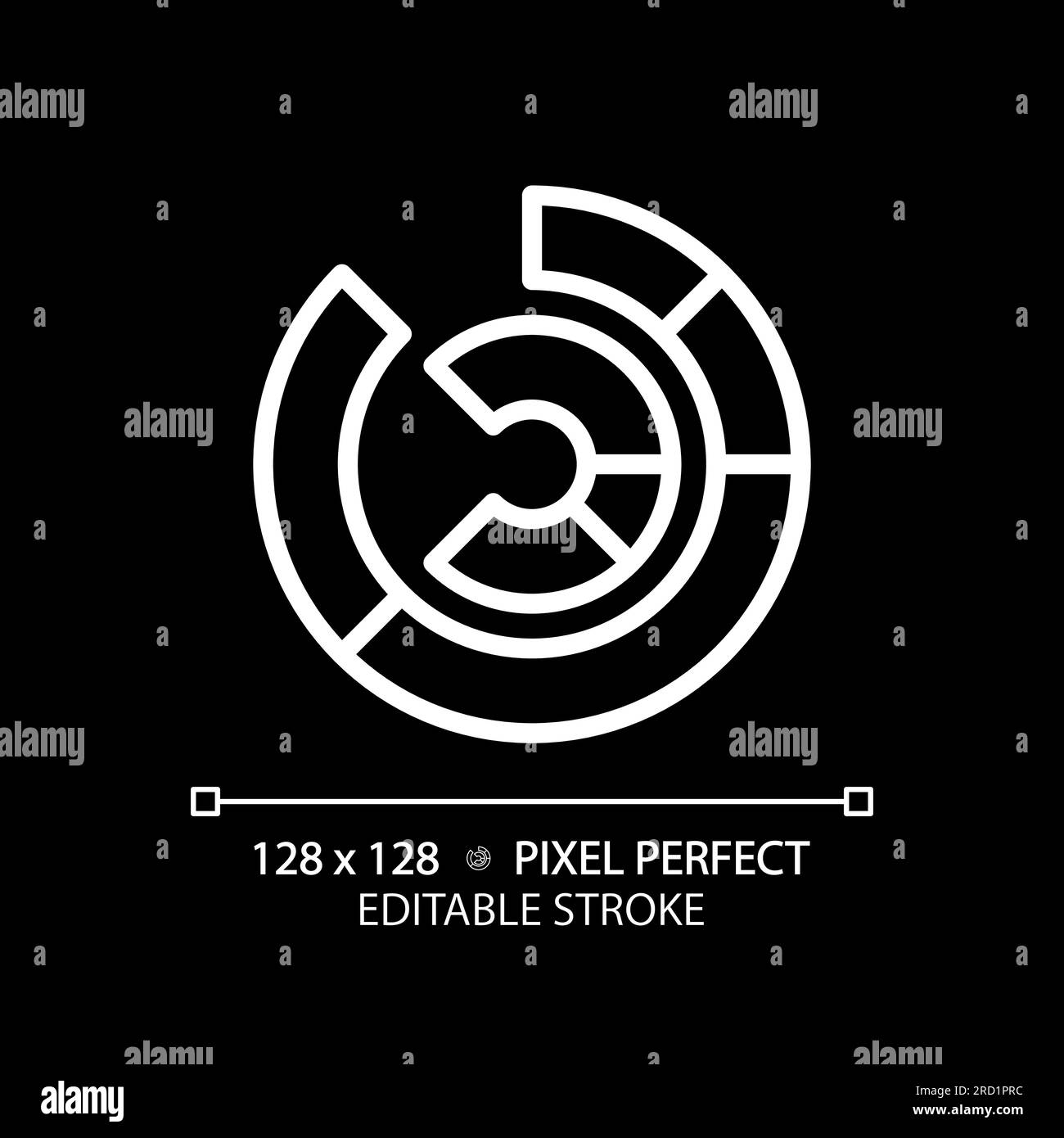 Radial chart white linear icon for dark theme Stock Vector Image & Art ...