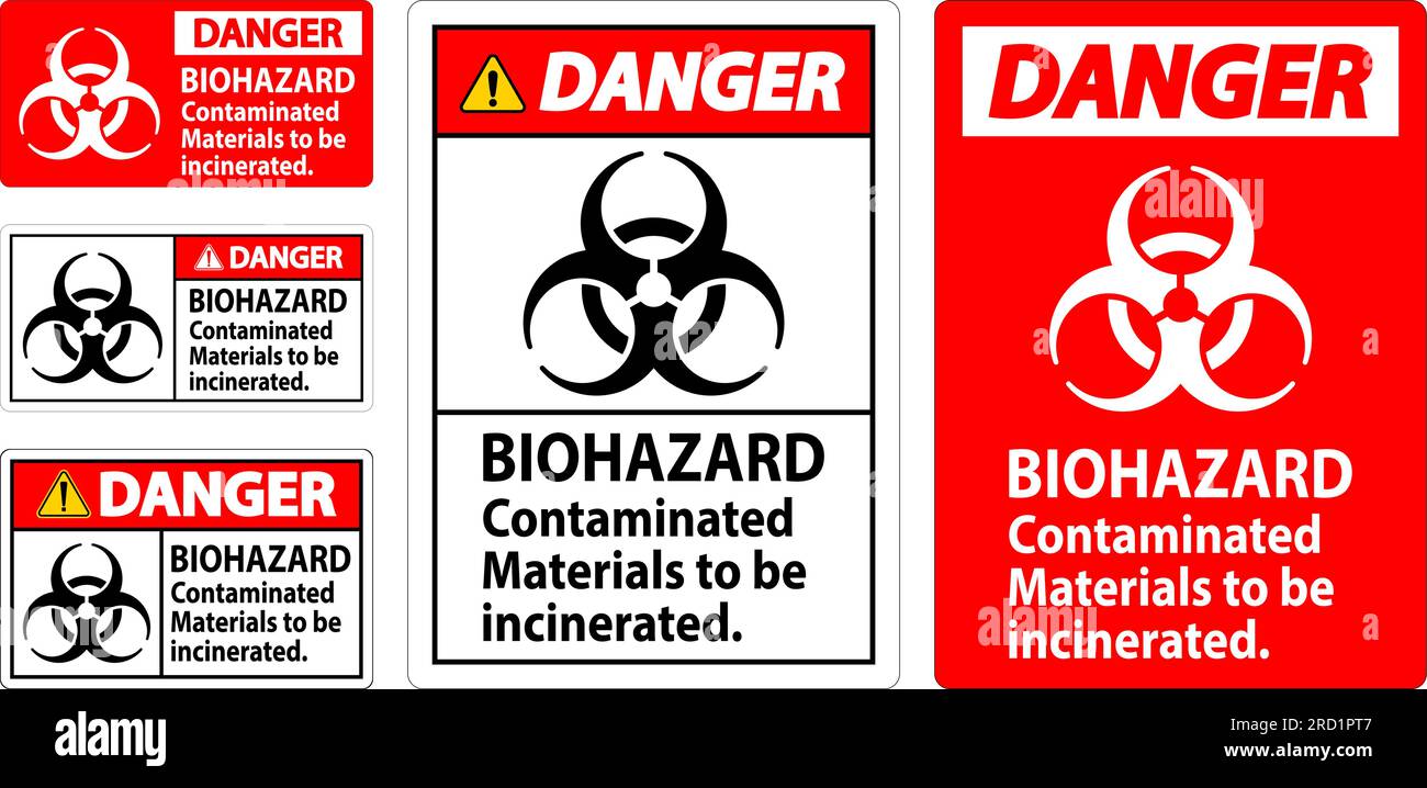 Biohazard Danger Label Biohazard Contaminated Materials To Be ...