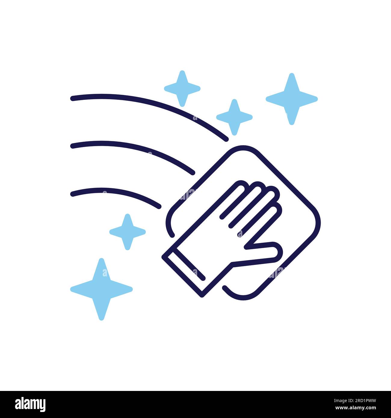Cleaning related vector icon. Hand with a napkin wipes the surface ...