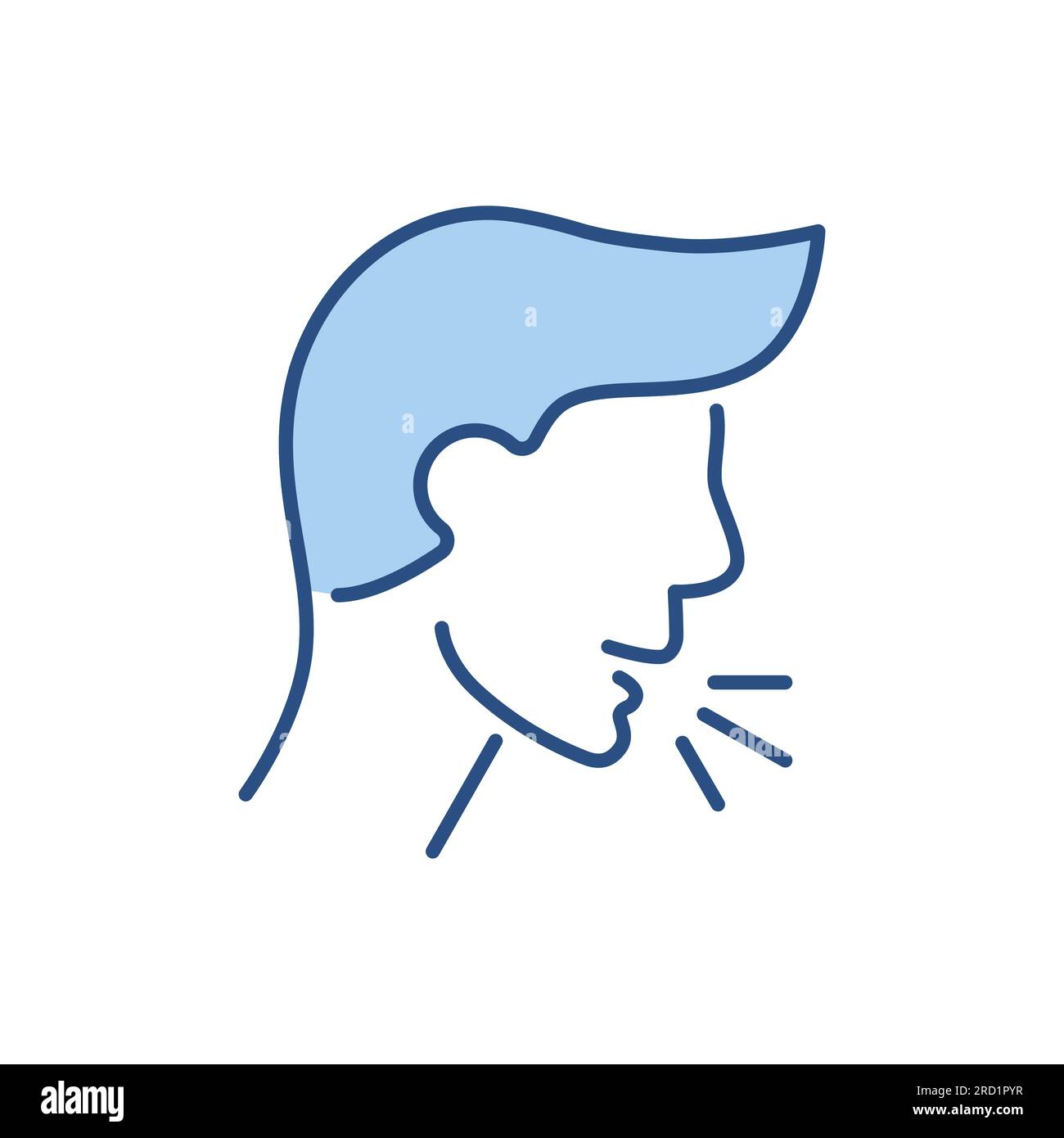 Cough related vector icon. Coughing man head. Cough sign. Isolated on ...