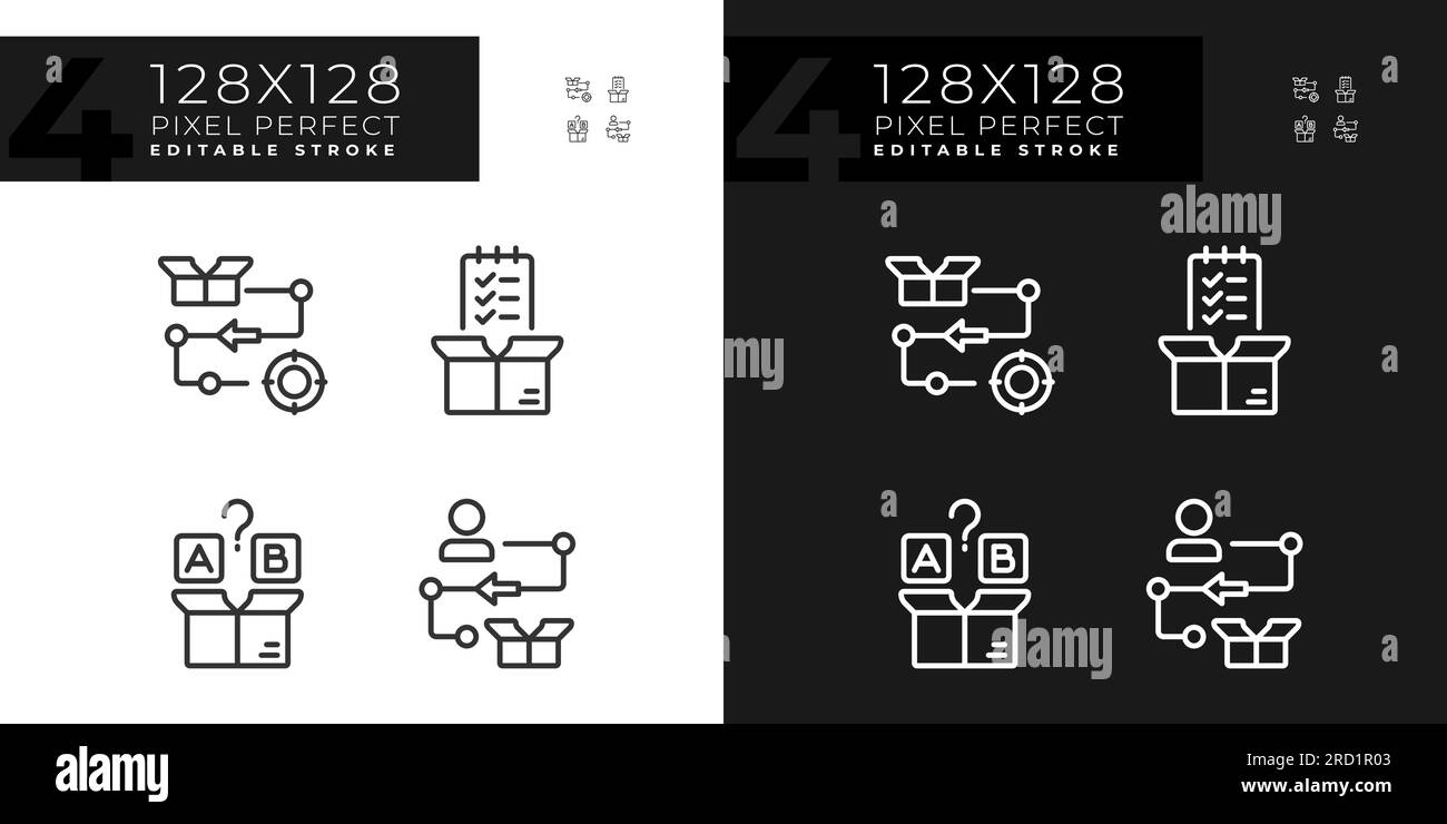 Editable pixel perfect white product management icons Stock Vector ...