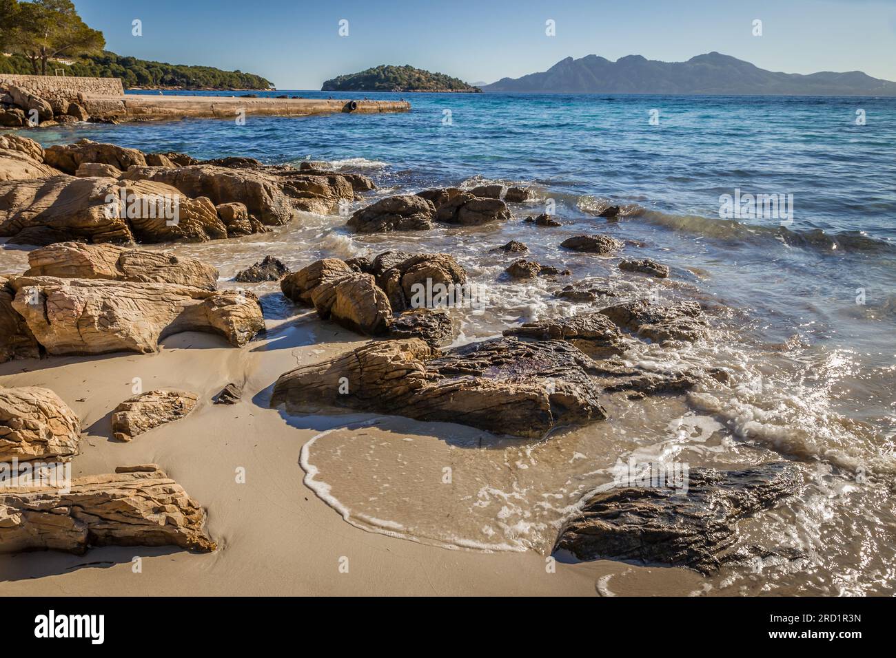 geography / travel, Spain, Majorca, harbour de Pollenca, beach Platja ...
