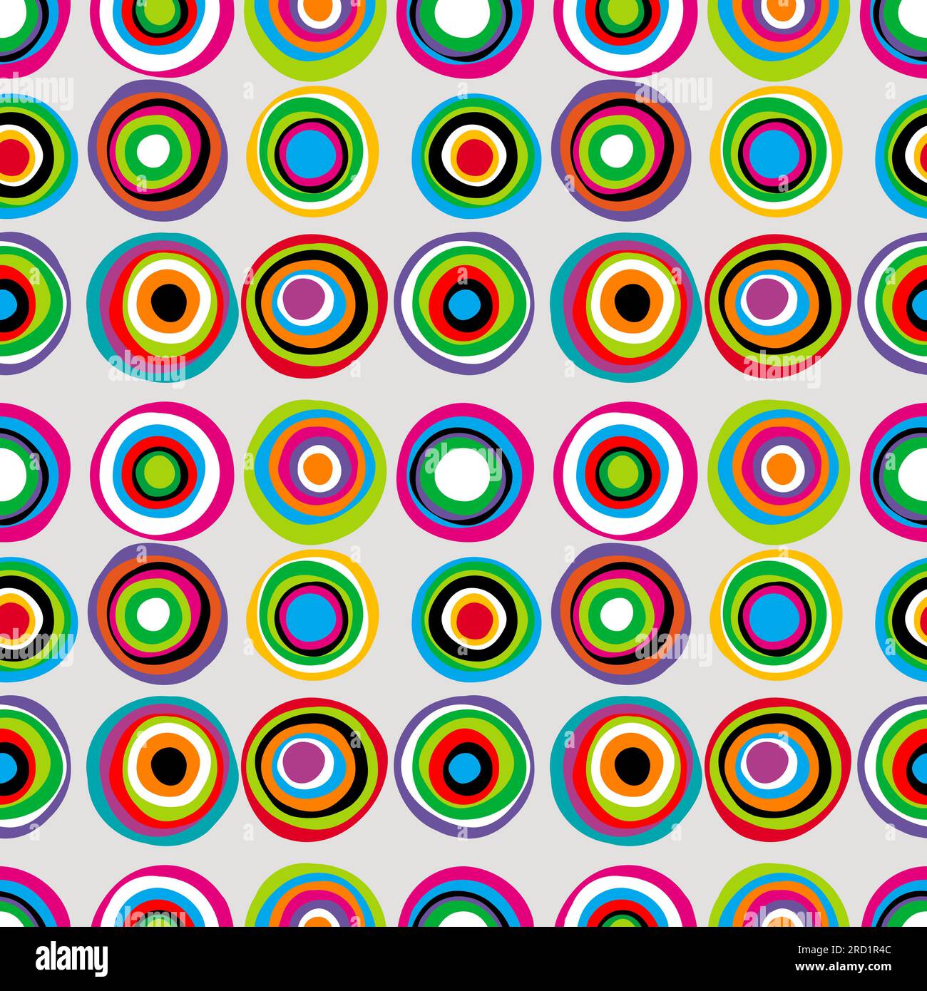 Colorful concentric doodle circles seamless background Stock Vector ...