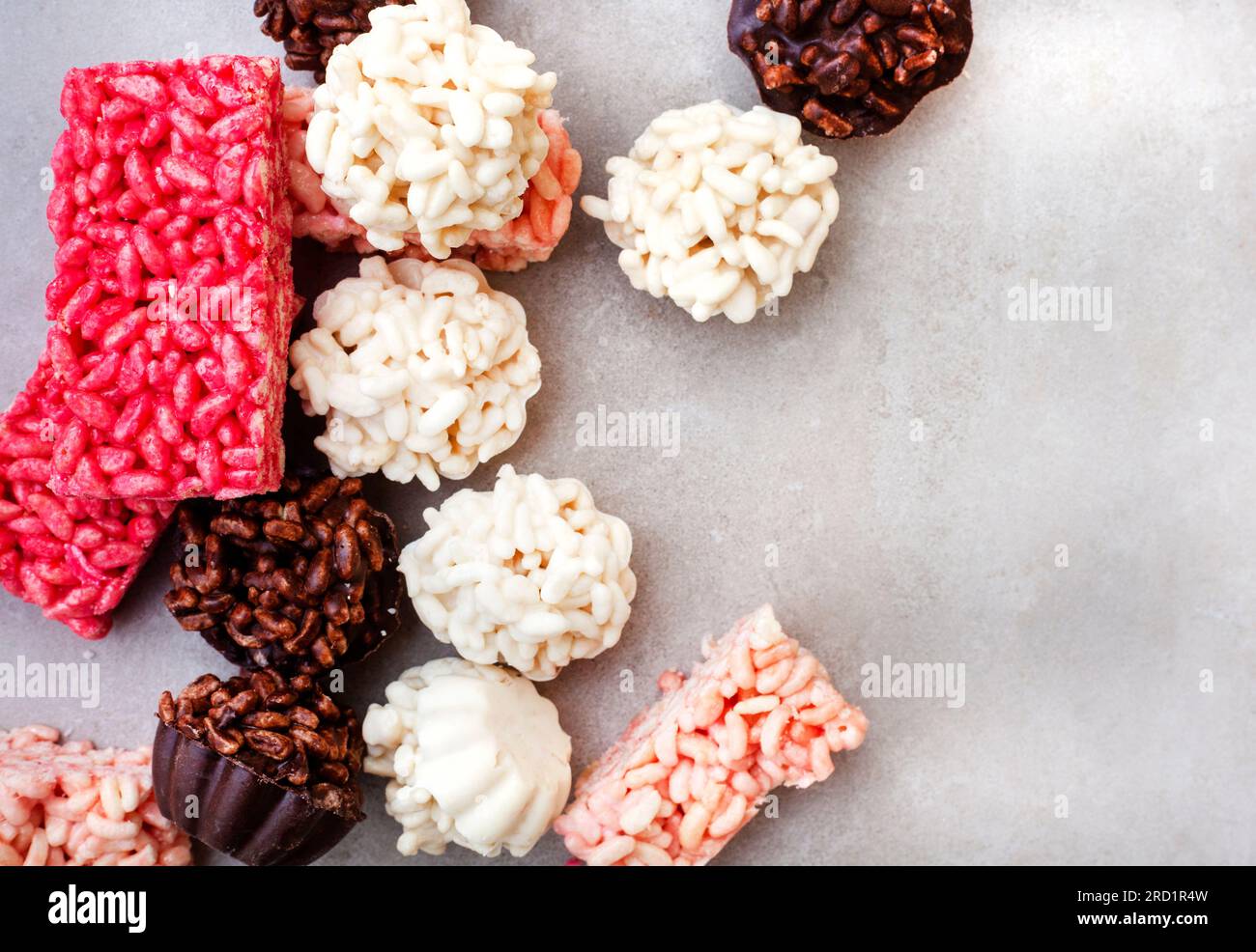 Puffed rice treats, delicious chocolate and marshmallow crispy rice ...